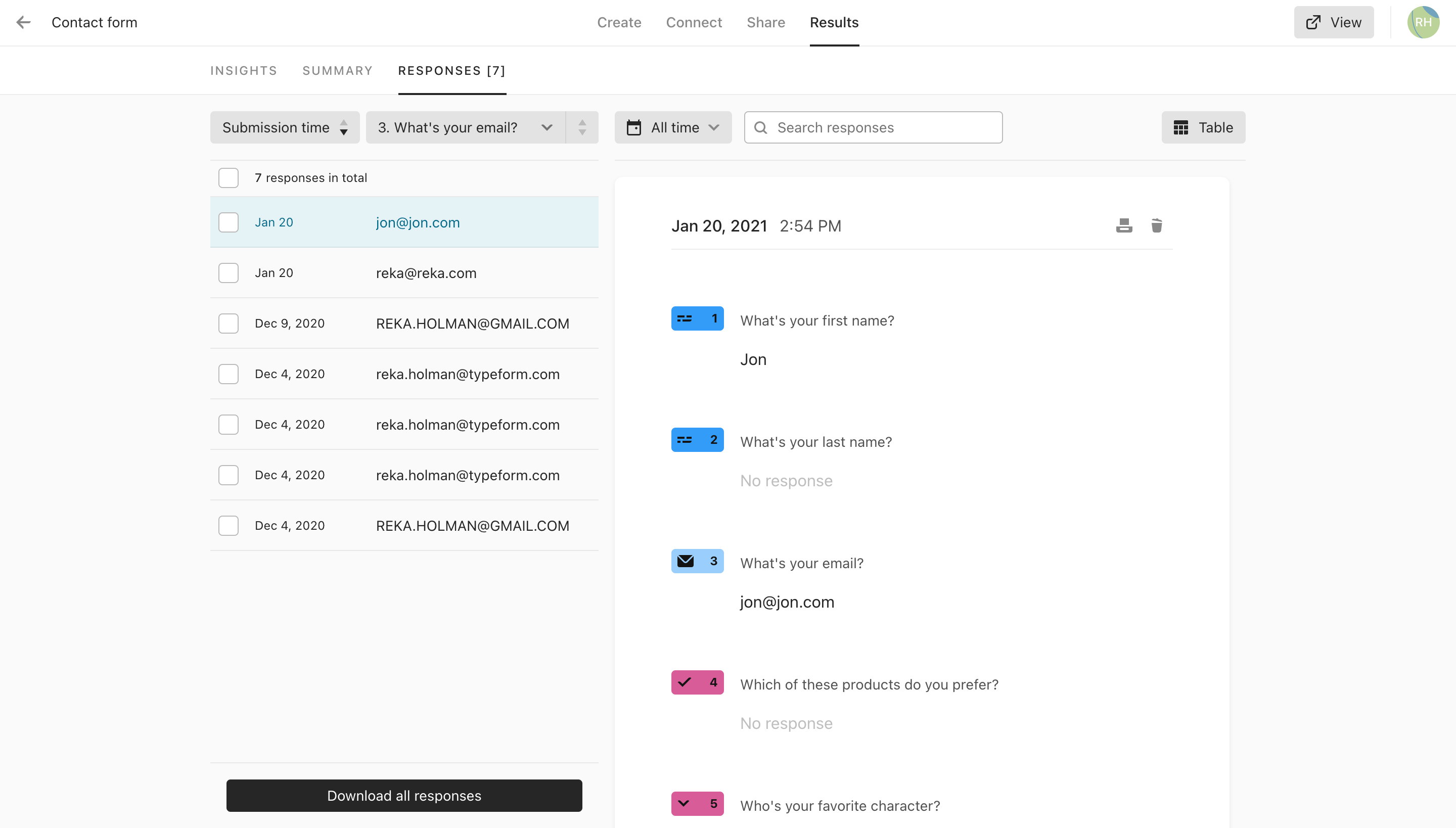 Export Your Responses Help Center Typeform