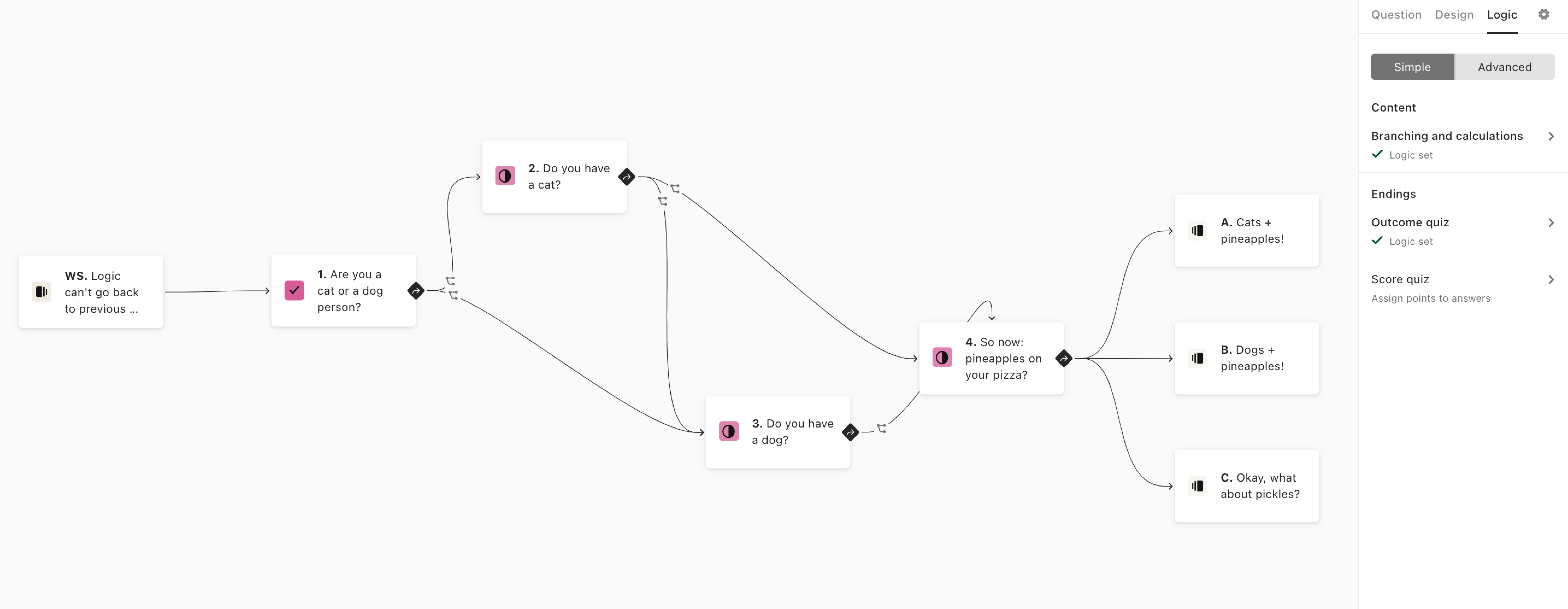 Logic Map - Help Center | Typeform