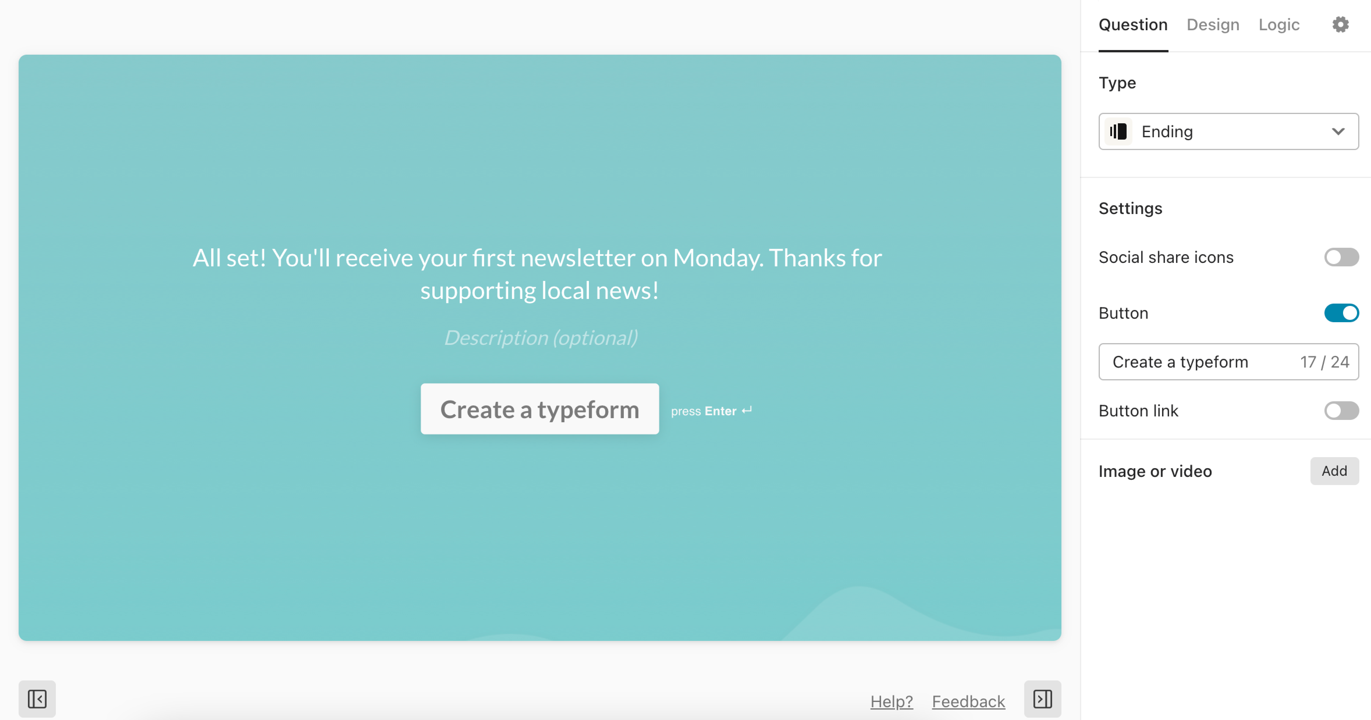 End Screens And Redirects Help Center Typeform
